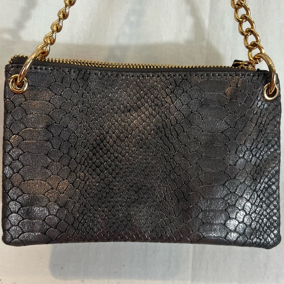 Big Buddha | Bags | Big Buddha Small Gray Faux Snakeskin Chain Strap ...
